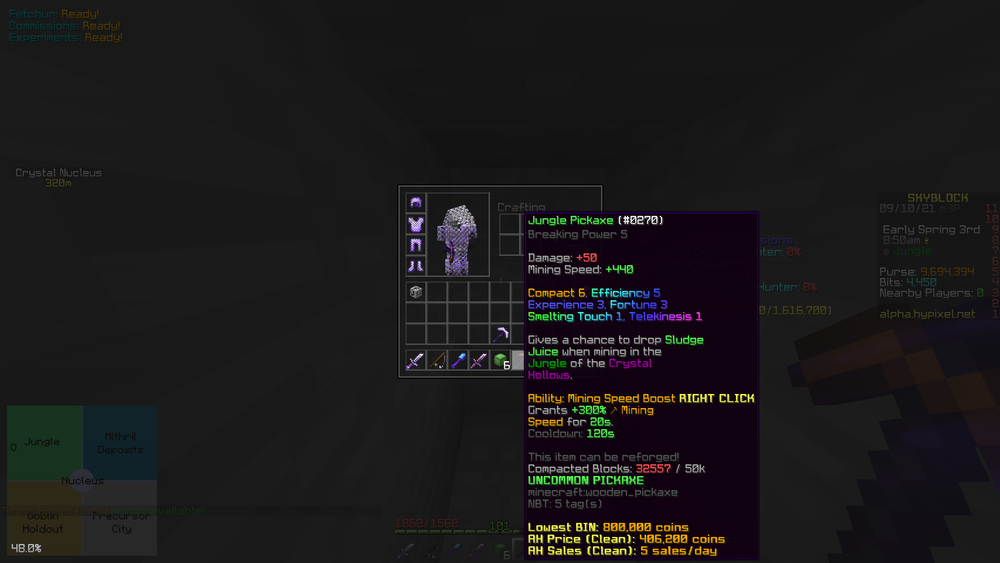 Jungle Pickaxe in Hypixel Skyblock Minecraft - Ultimate Guide